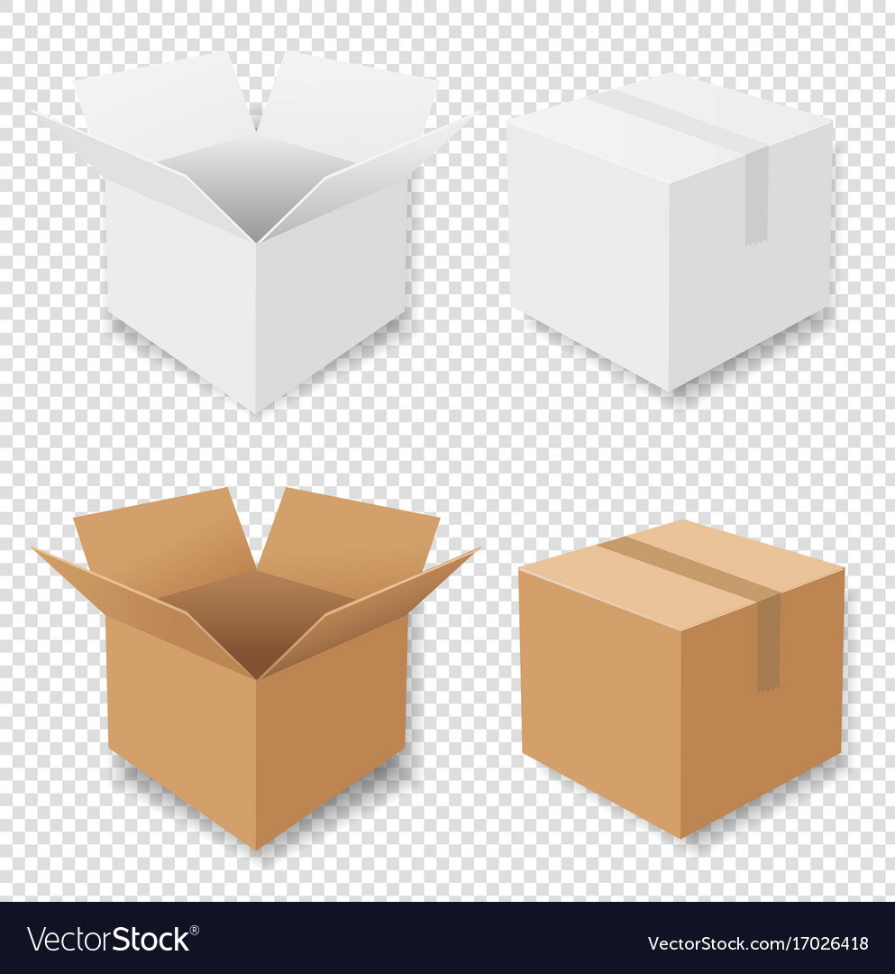 Boxes set isolated Royalty Free Vector Image - VectorStock