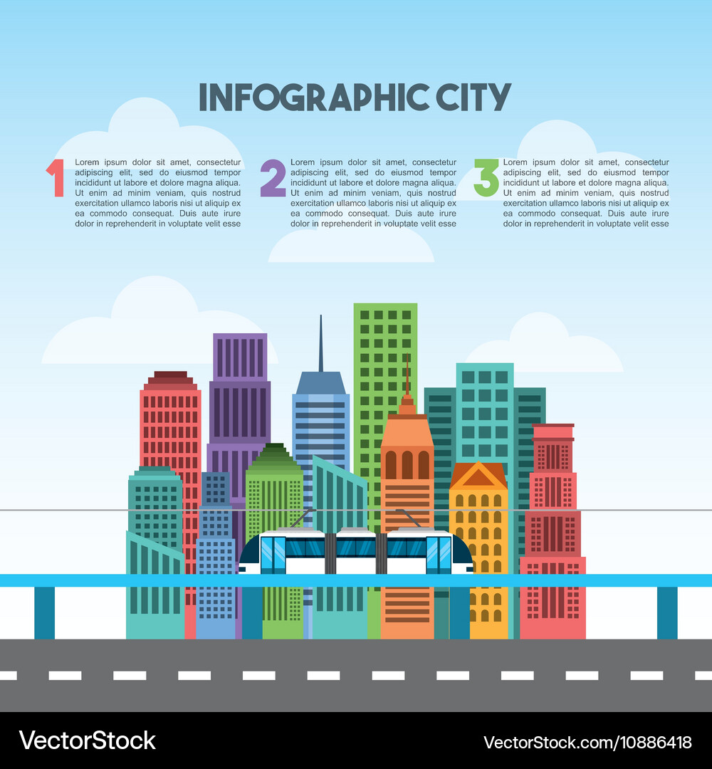 Buildings infographic city presentation Royalty Free Vector