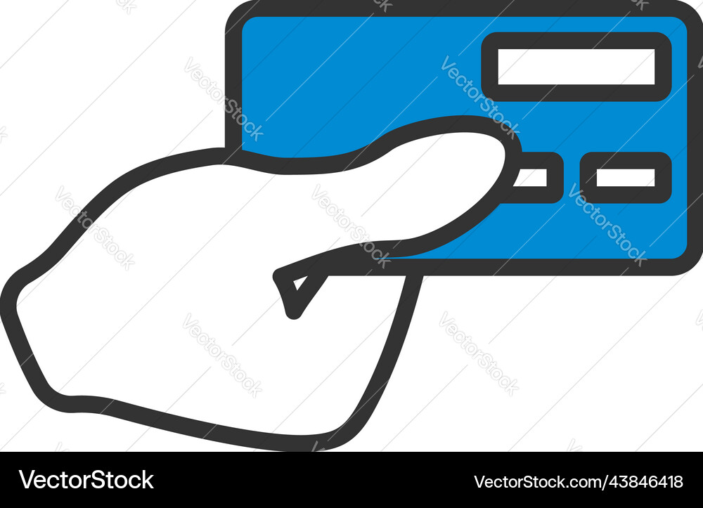 Hand holding credit card icon Royalty Free Vector Image