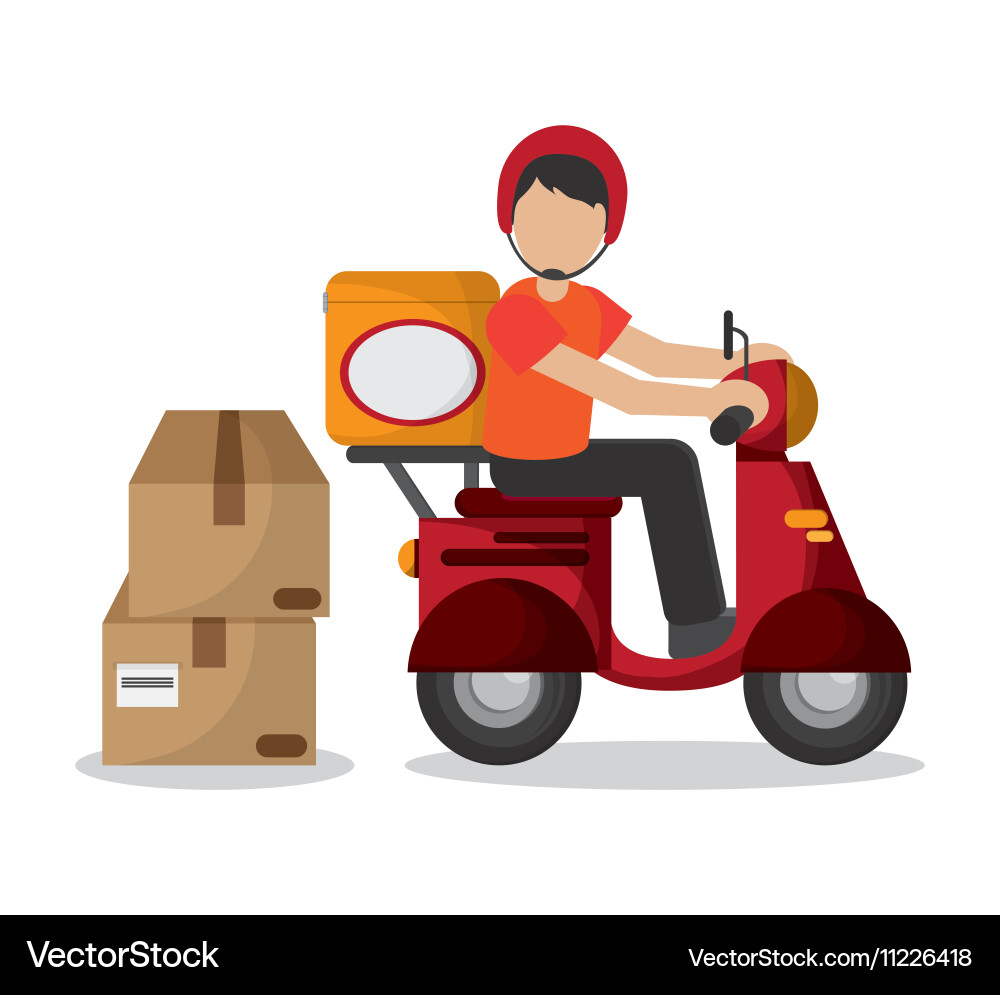 Package and motorcycle of delivery design Vector Image