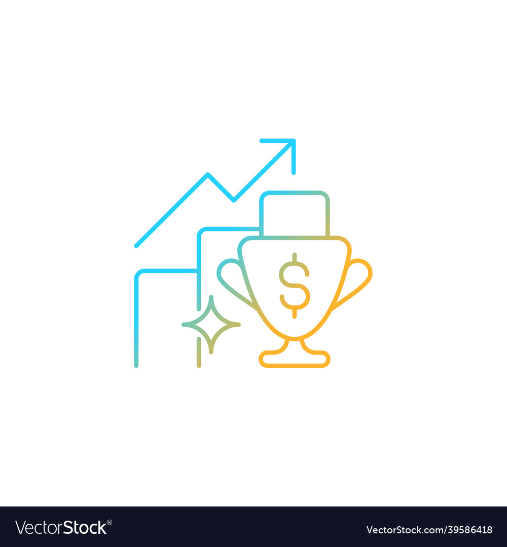 Performance bonus gradient linear icon Royalty Free Vector