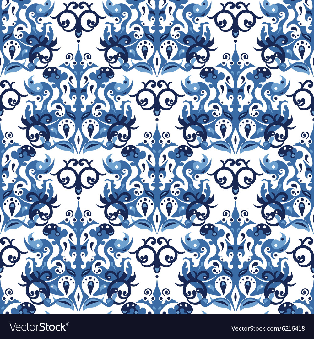 Seamless blue pattern Royalty Free Vector Image