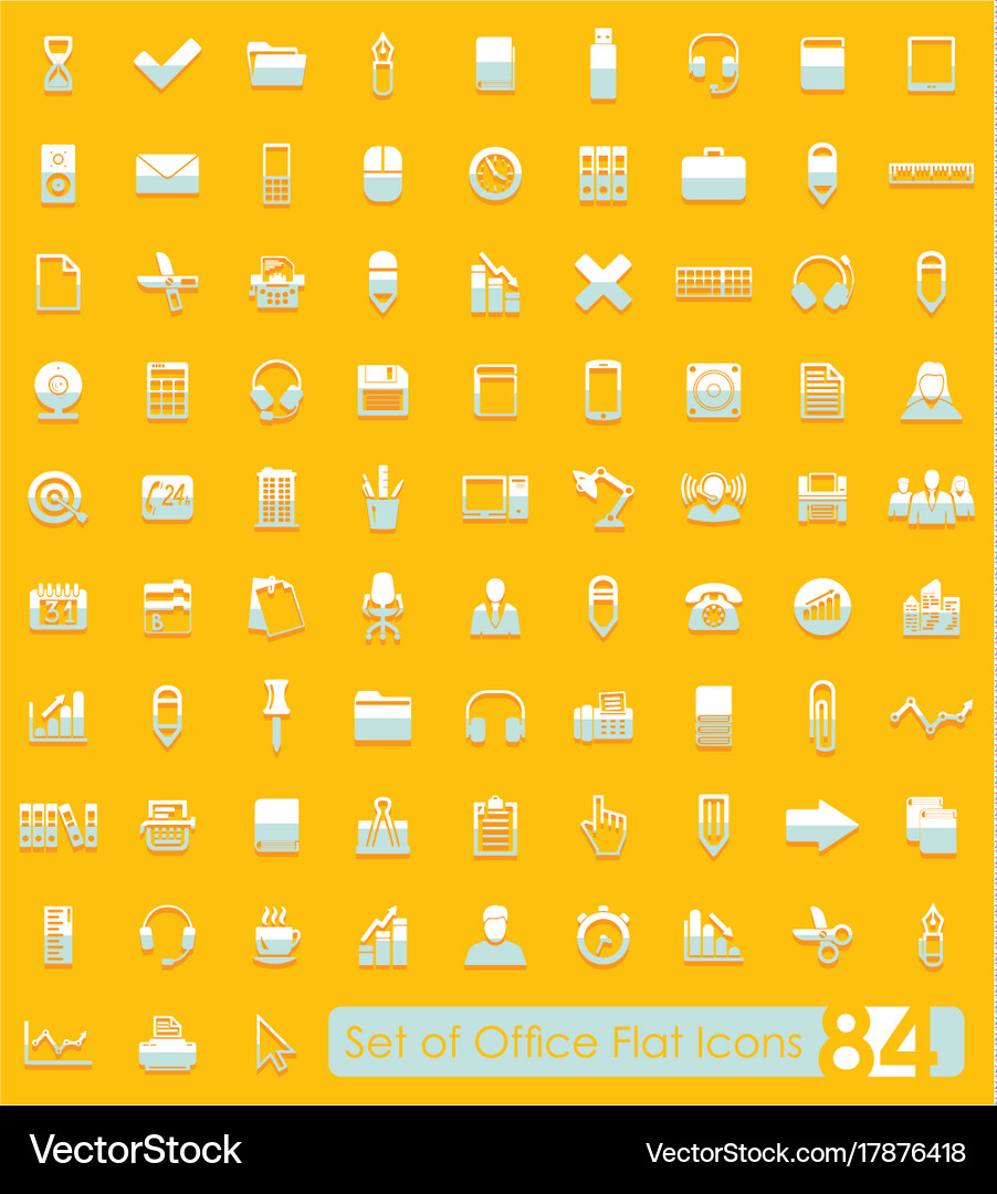 Set of office icons Royalty Free Vector Image - VectorStock