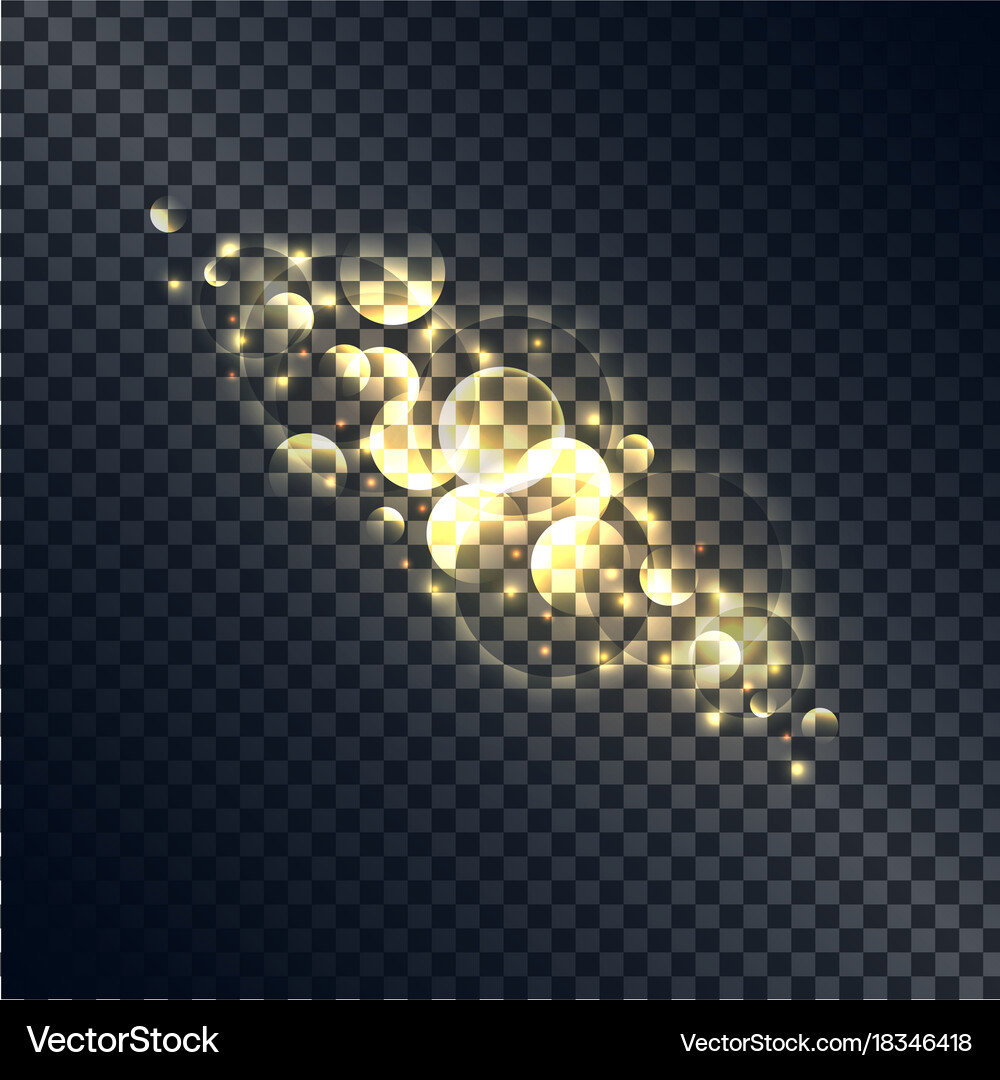Shiny bubbles made of light isolated Royalty Free Vector
