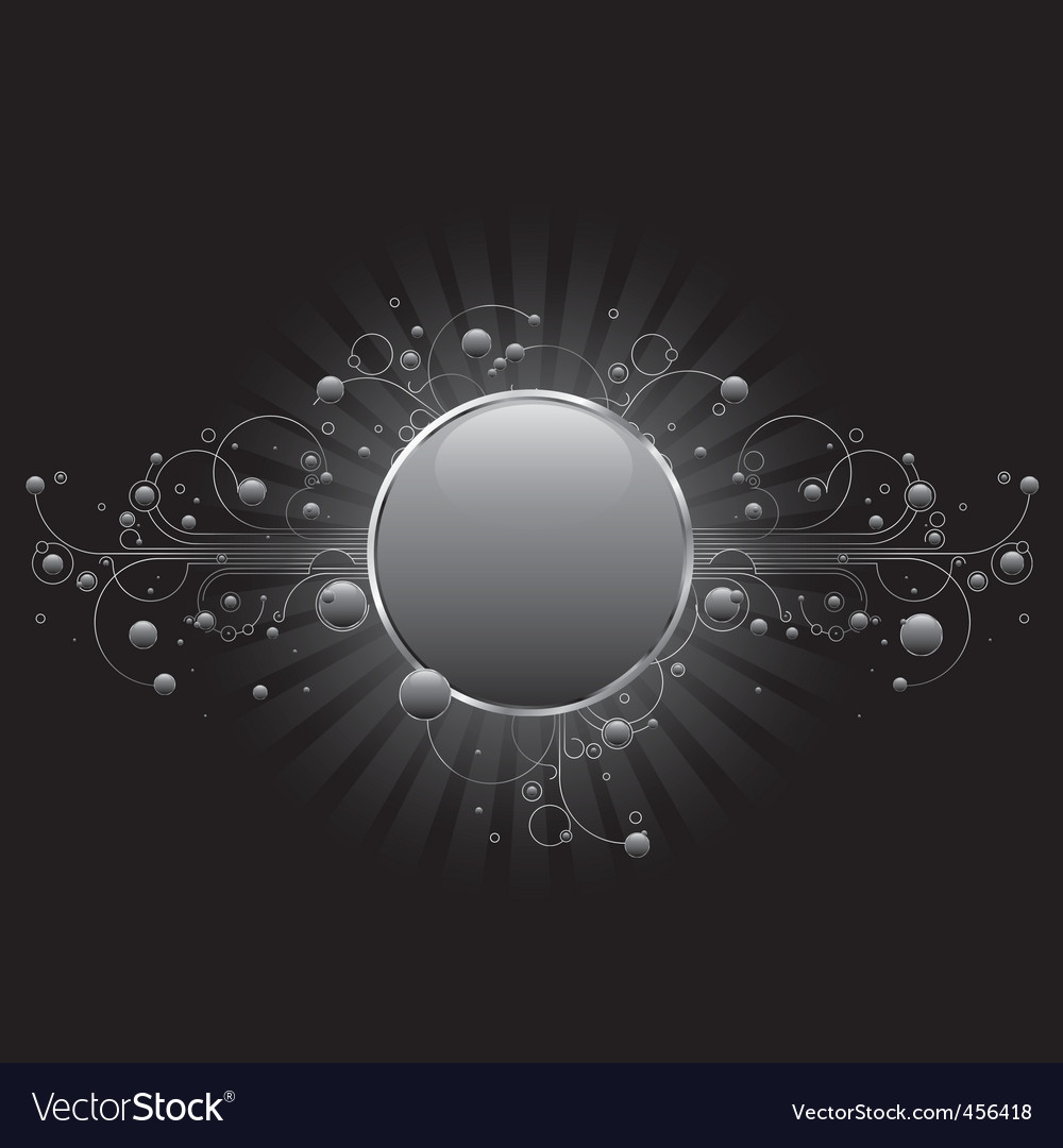 Silver circle shield Royalty Free Vector Image