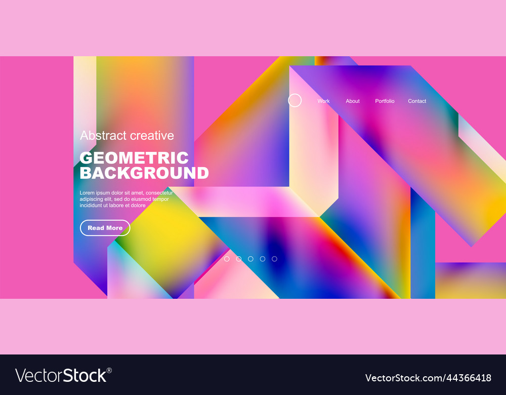 Triangles with fluid gradients abstract landing Vector Image