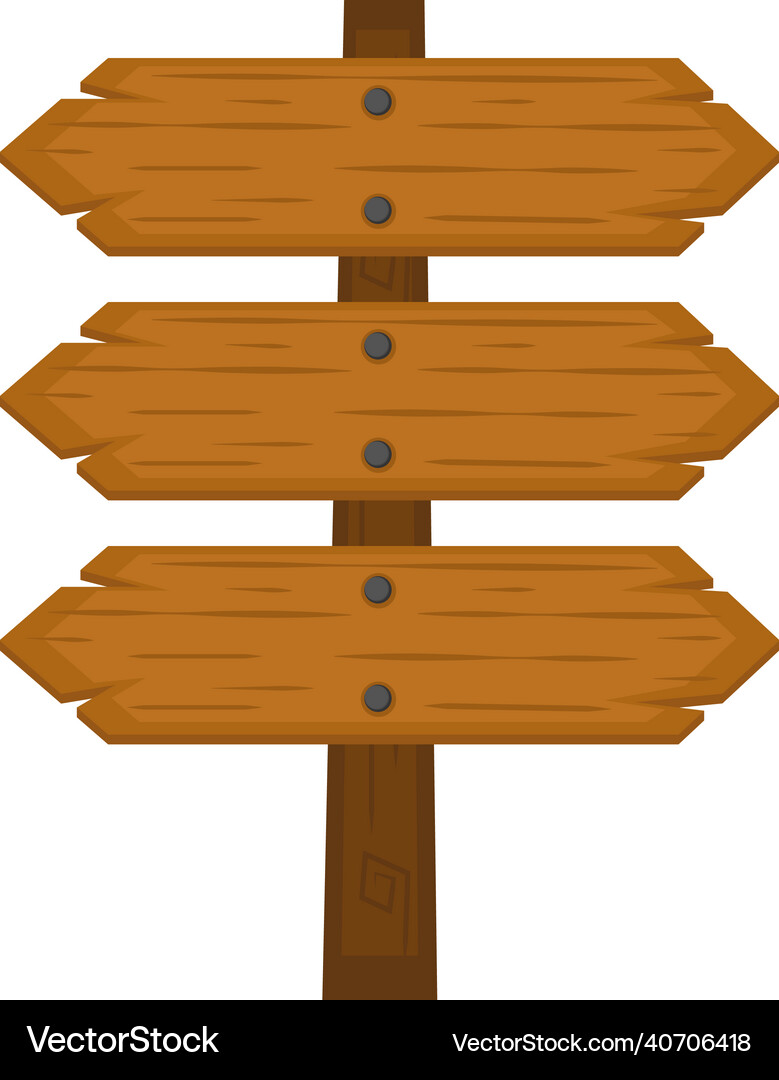Wooden signs on white background Royalty Free Vector Image
