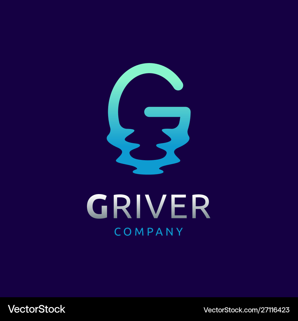 Abstract water letter g logo design Royalty Free Vector