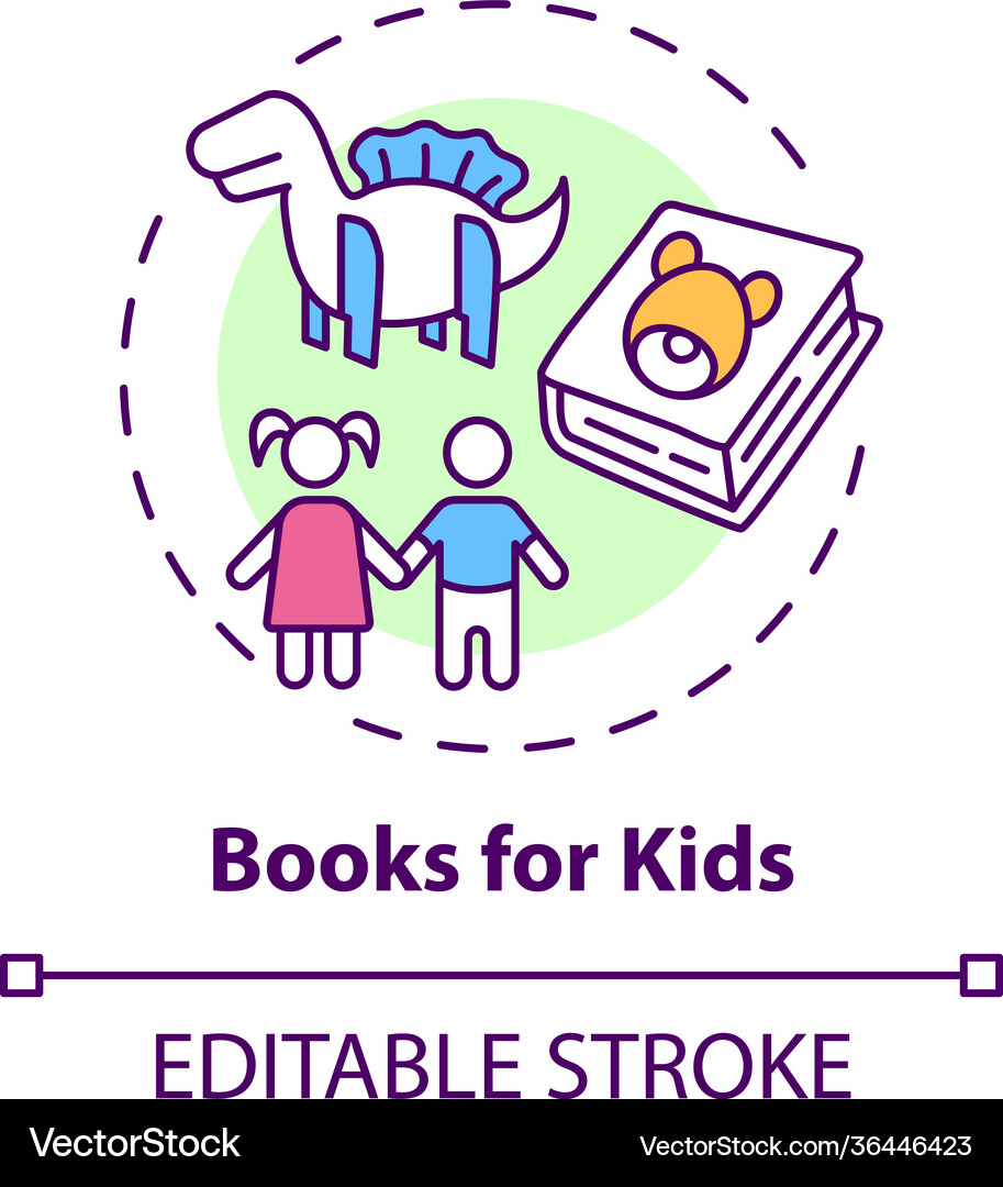Books for kids concept icon Royalty Free Vector Image