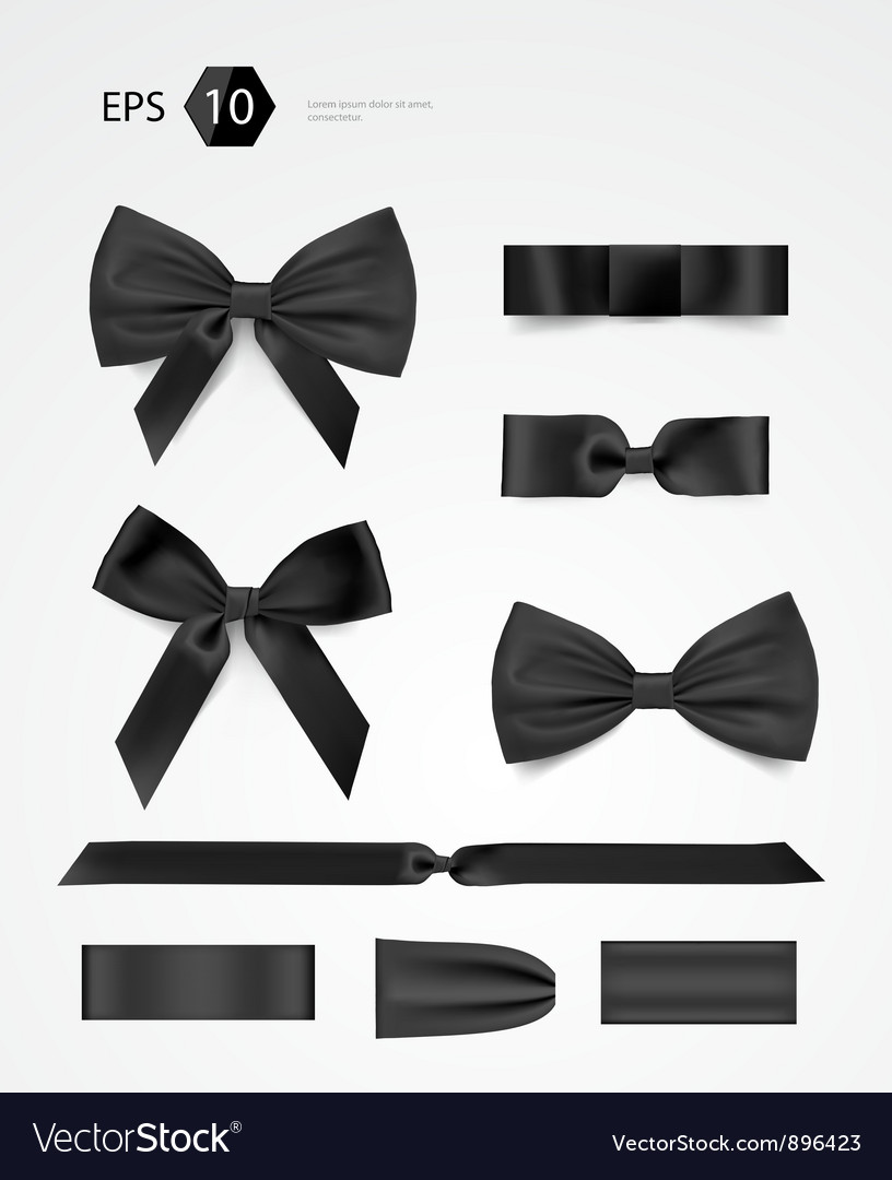 Bow collection Royalty Free Vector Image - VectorStock
