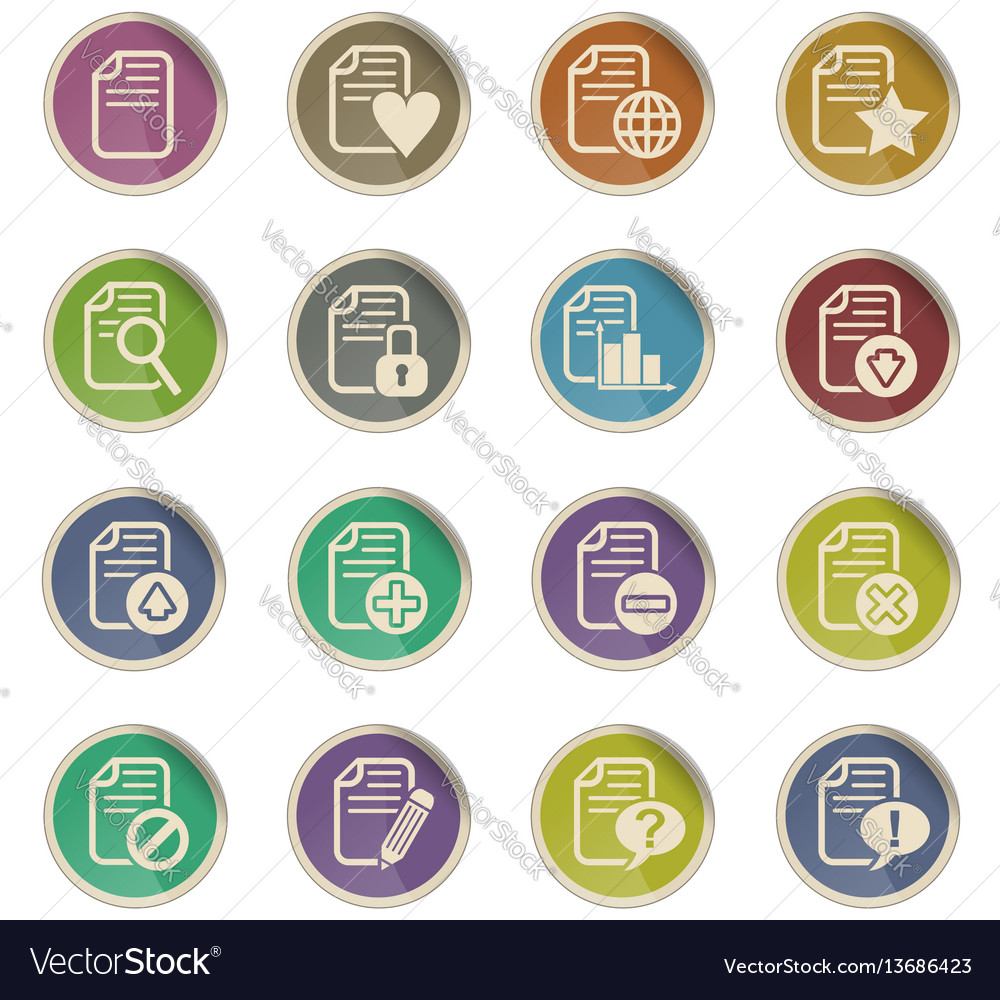 Document icon set Royalty Free Vector Image - VectorStock