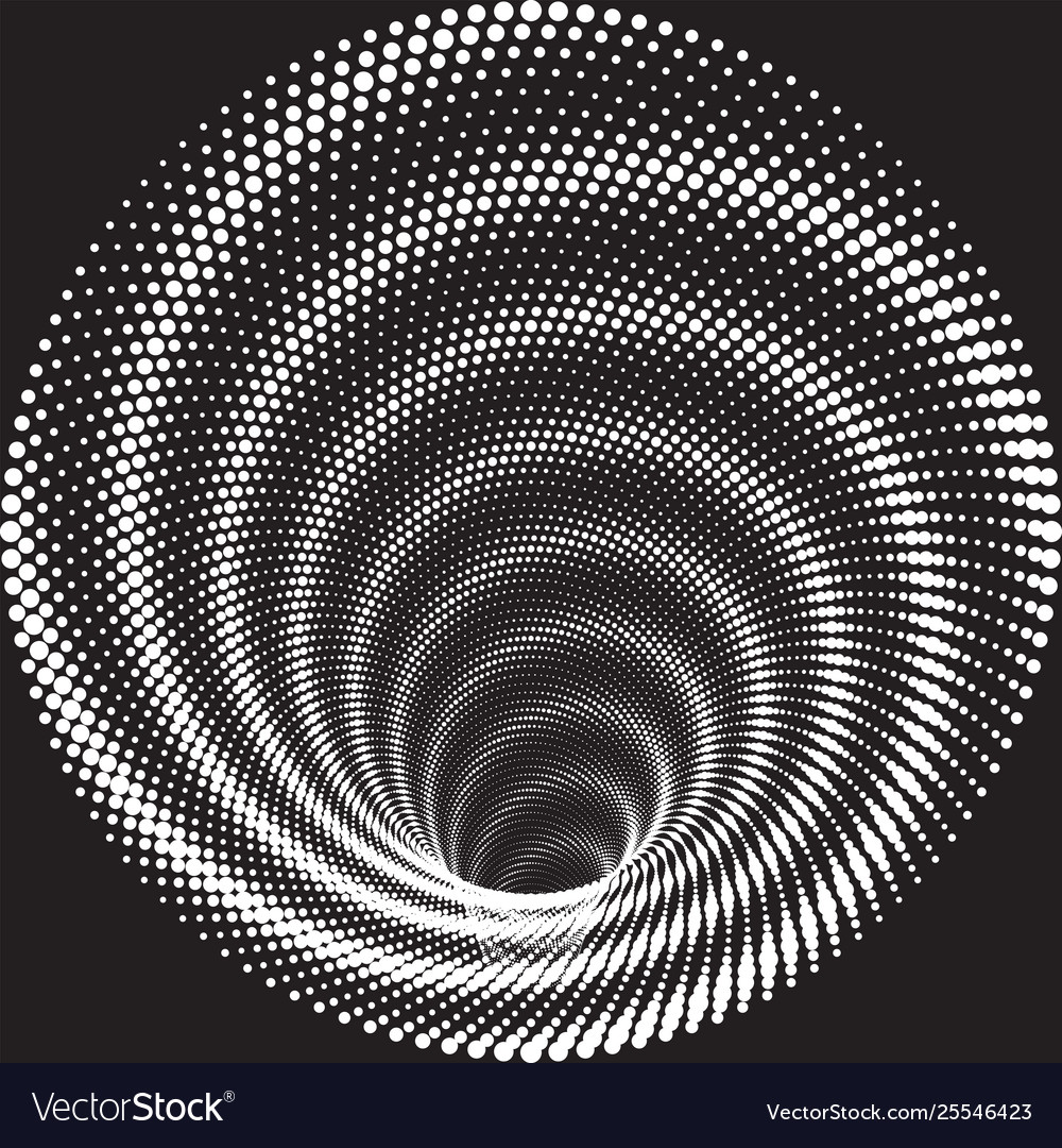 Dotted halftone spiral pattern or texture Vector Image