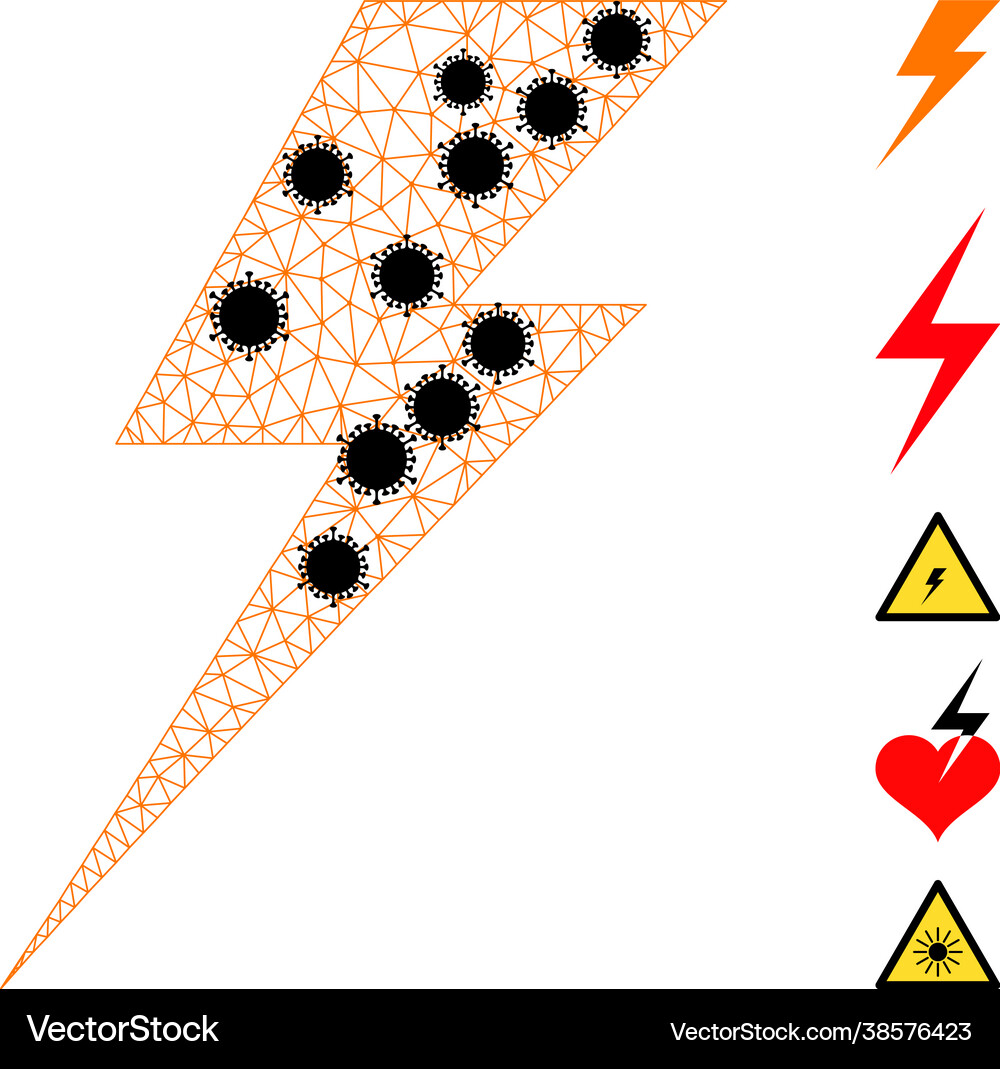 Electric strike polygonal mesh pictograph Vector Image