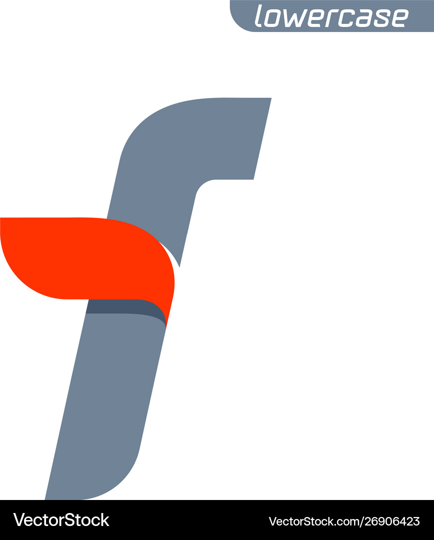 F letter logo with fast speed red flag line Vector Image