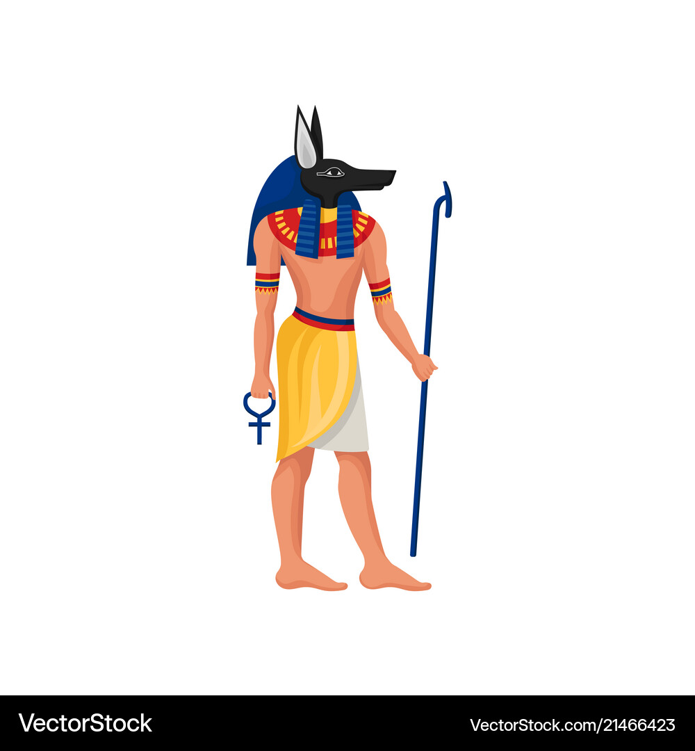 Flat icon of anubis - ancient god egypt Royalty Free Vector