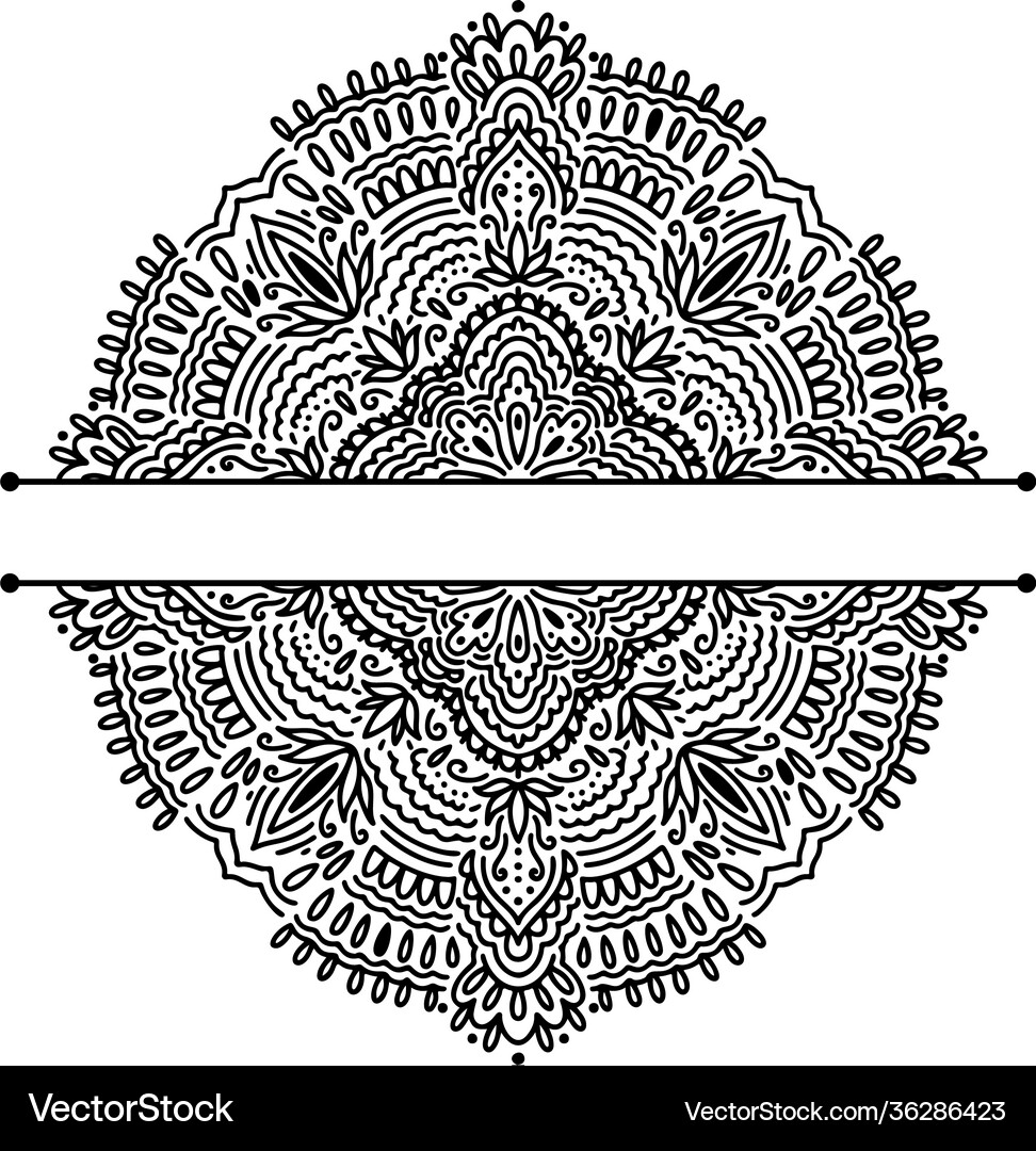 Graphic half for inscription round traditional Vector Image