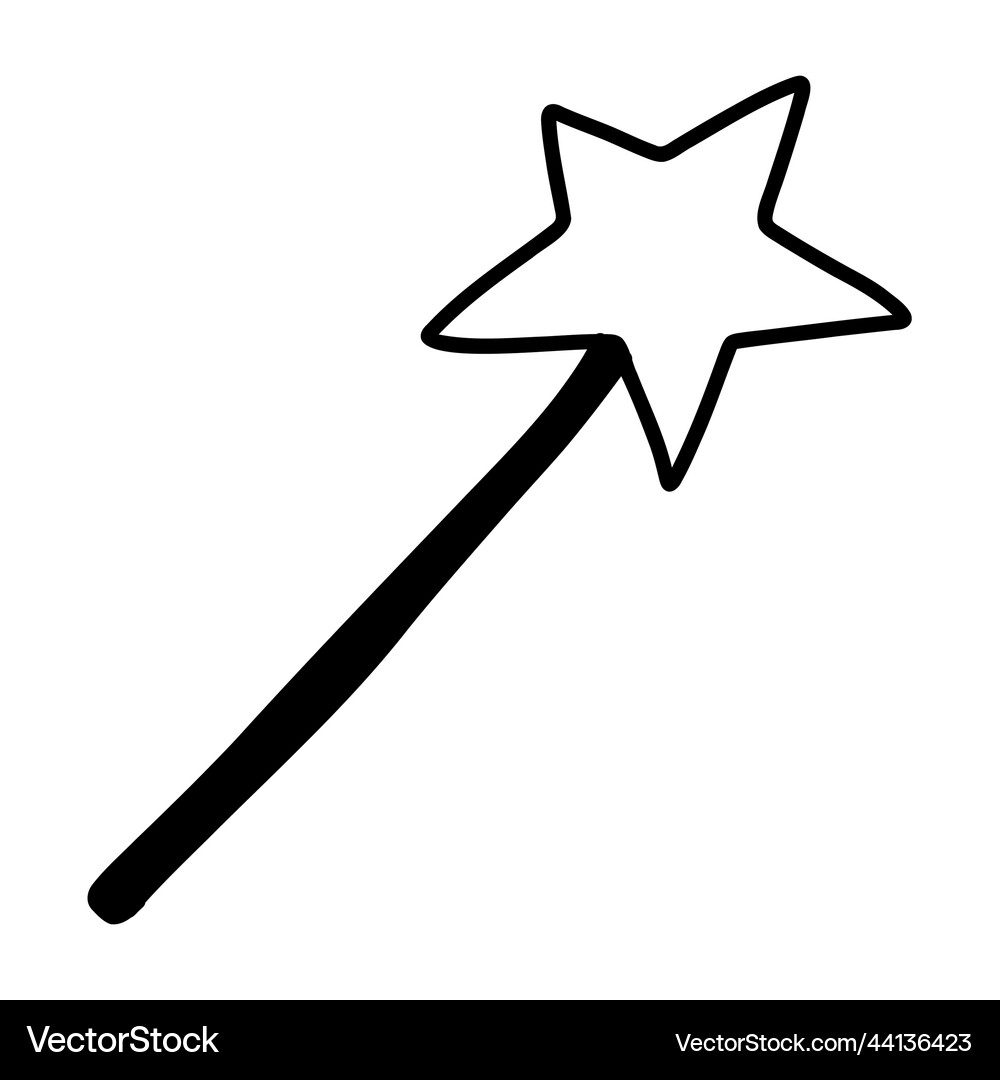 Hand drawn doodle of a magic wand in format Vector Image