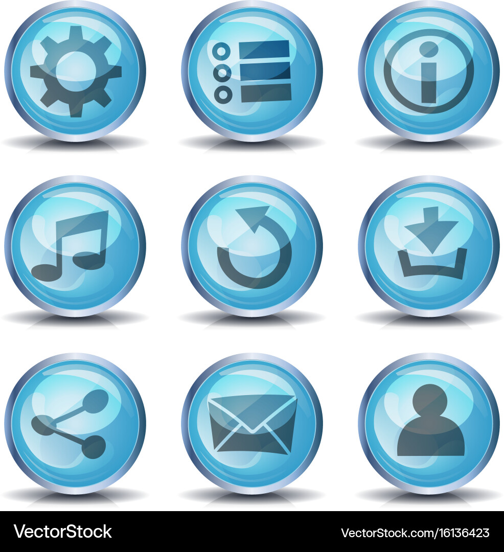 Icons and buttons for ui game Royalty Free Vector Image