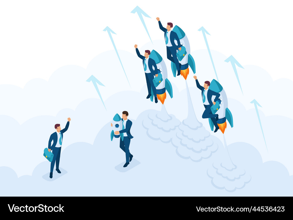 Isometric the concept race for leadership Vector Image
