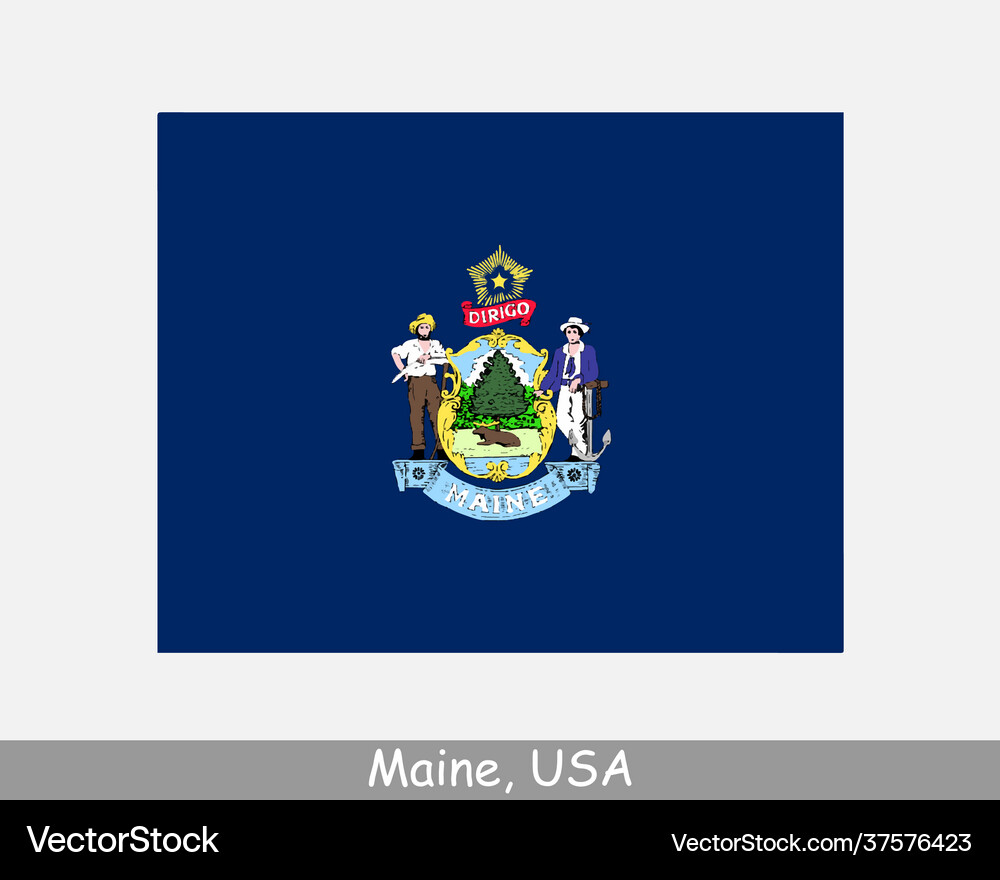 Maine usa state flag me Royalty Free Vector Image
