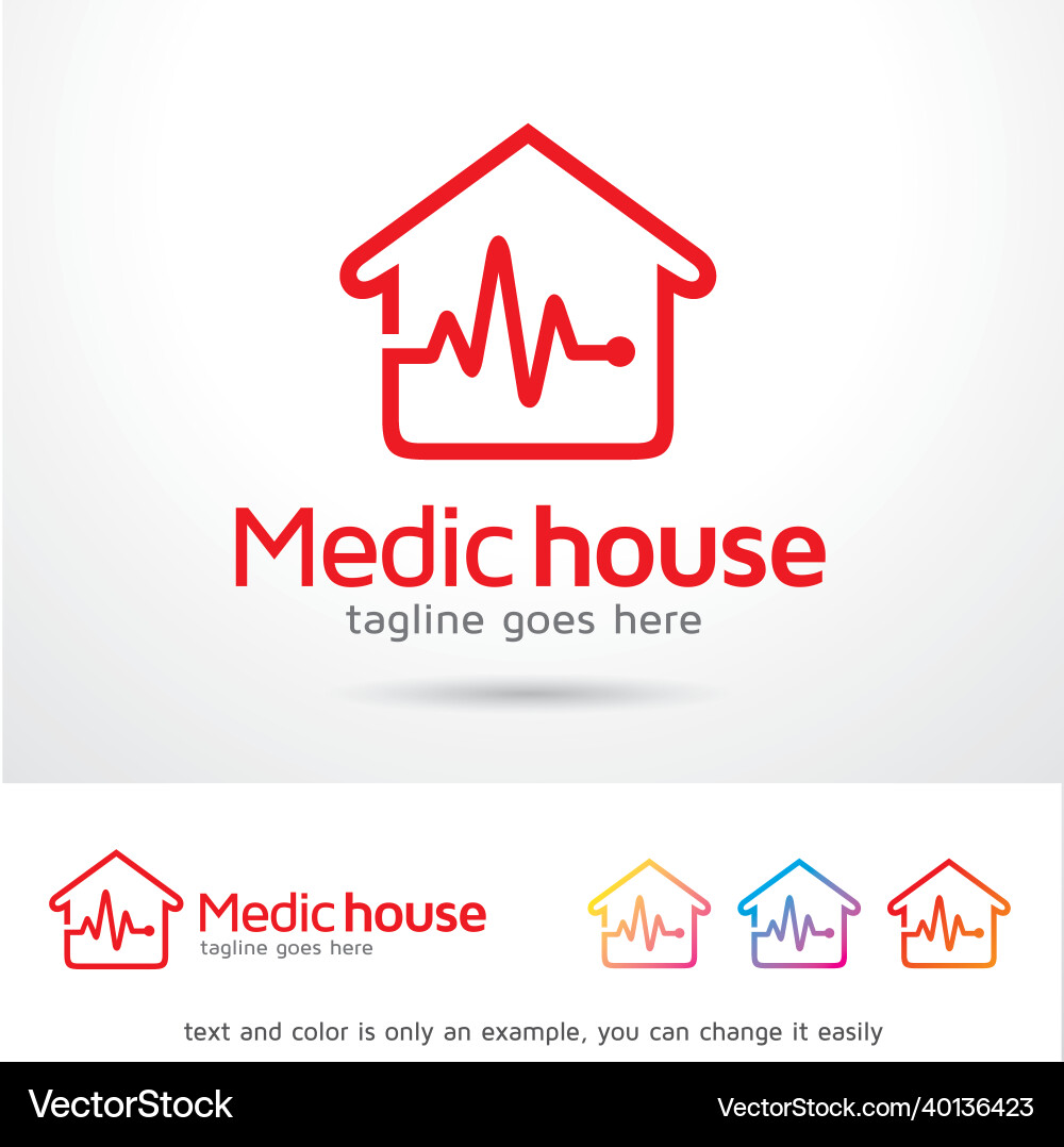 Medical house logo template Royalty Free Vector Image