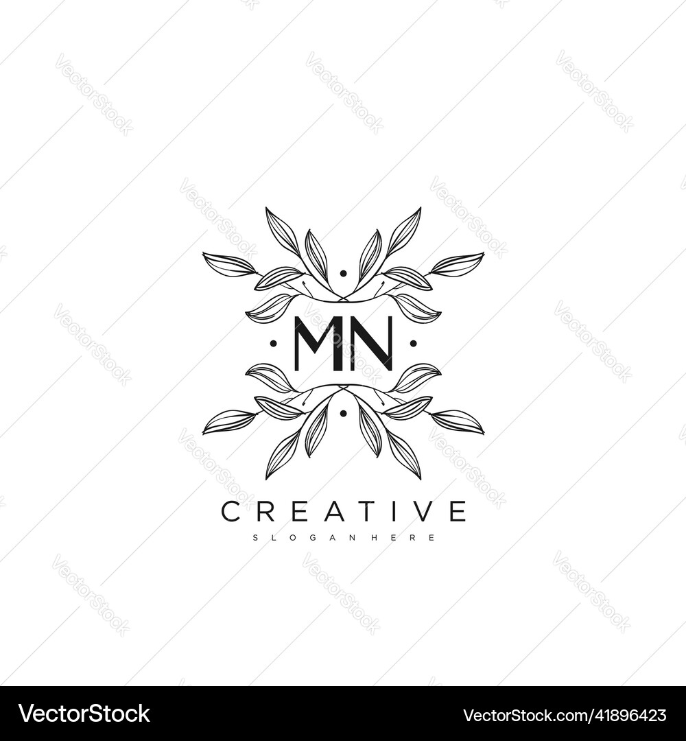Mn initial letter flower logo template premium art