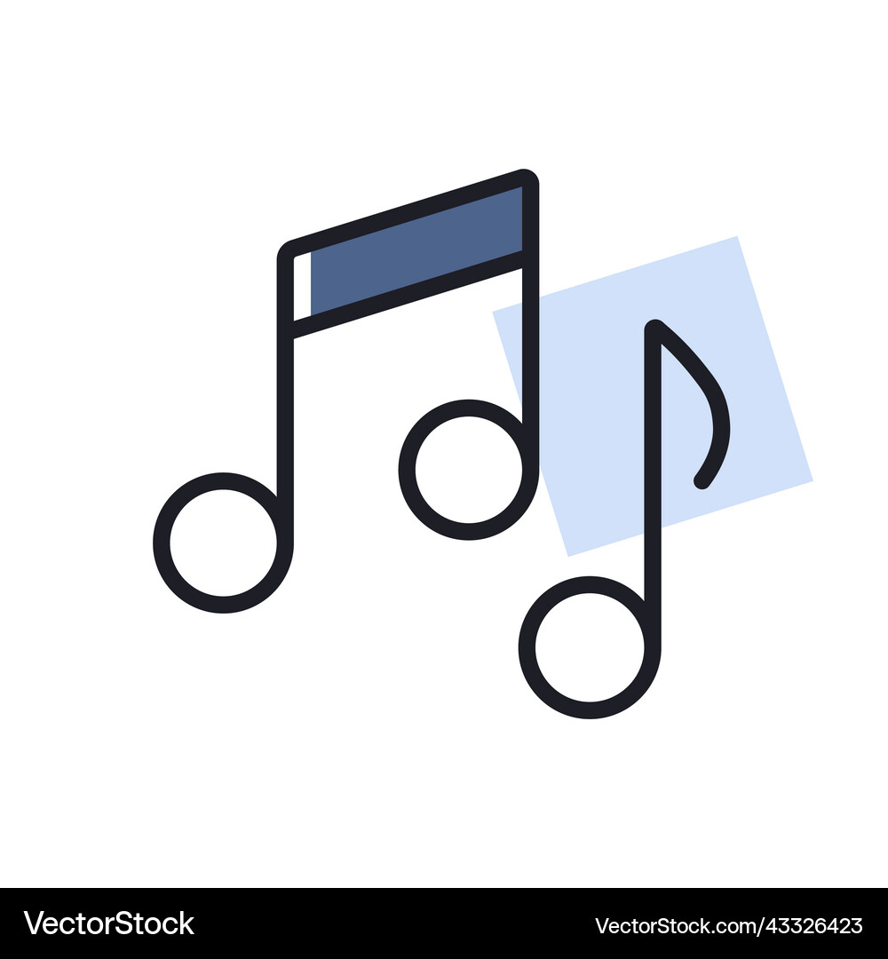 Music notes song melody or tune flat icon Vector Image