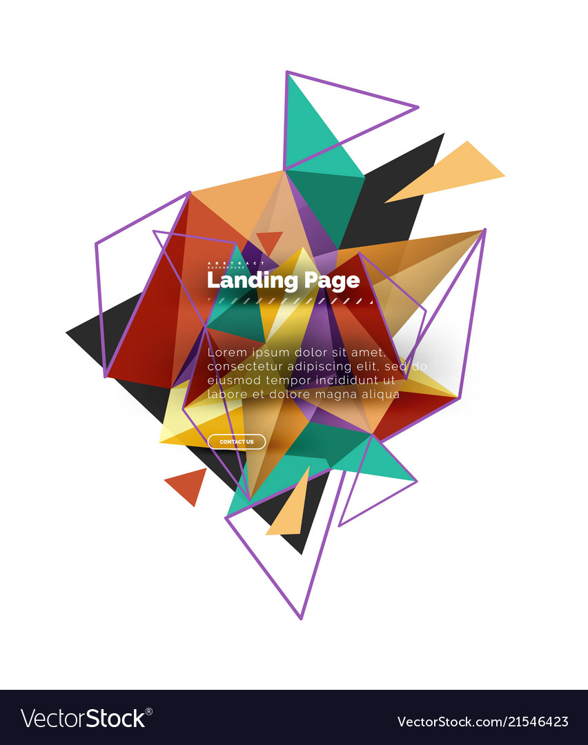 Triangular design abstract background landing Vector Image