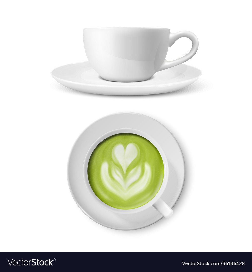 3d realistic ceramic white coffee mug cup Vector Image
