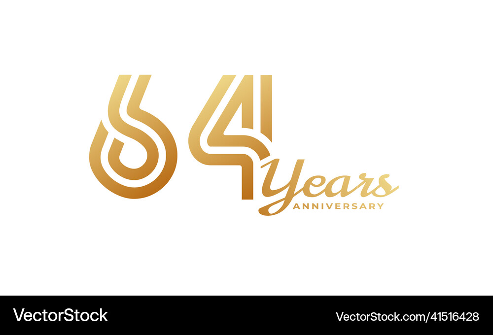 64 year anniversary celebration with handwriting Vector Image