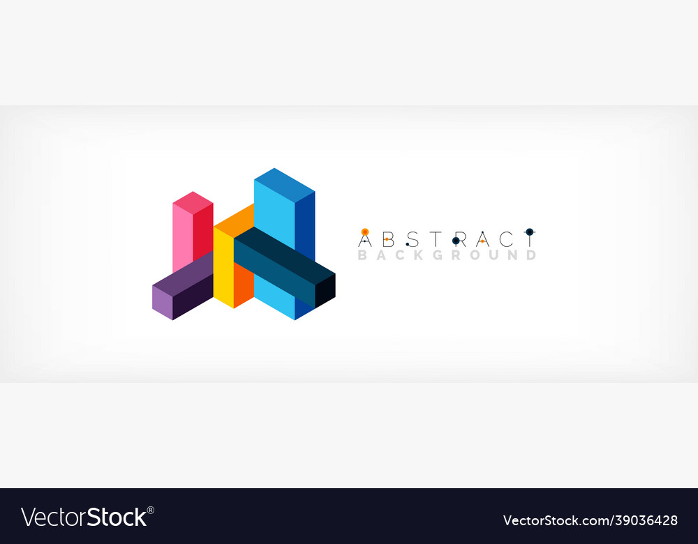 Abstract background 3d cubes cubic elements Vector Image