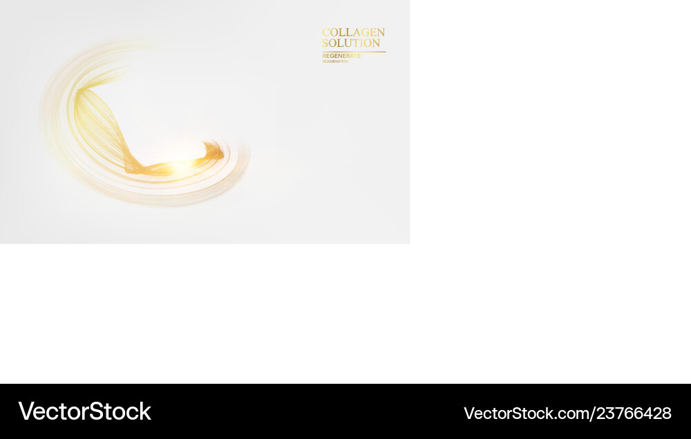 Abstract card with golden flow over gray Vector Image