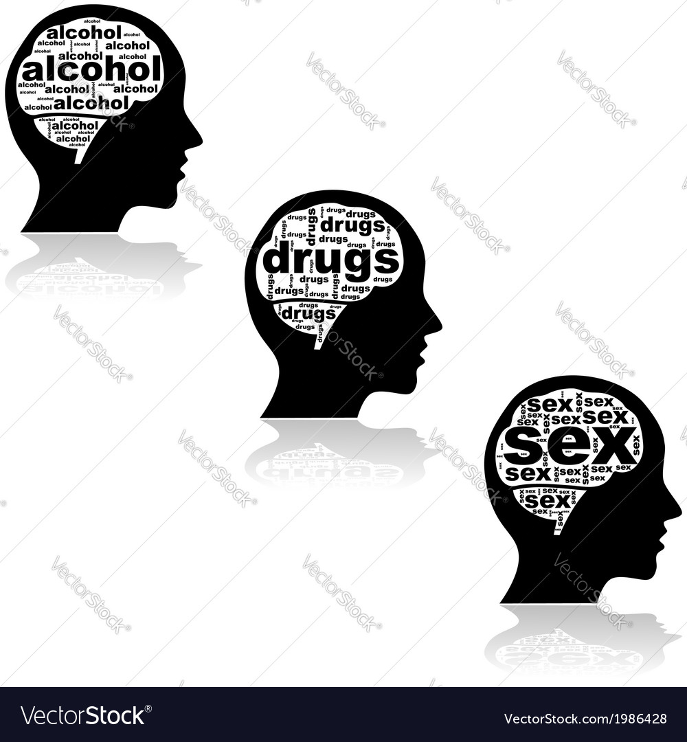 Addicted brain Royalty Free Vector Image - VectorStock