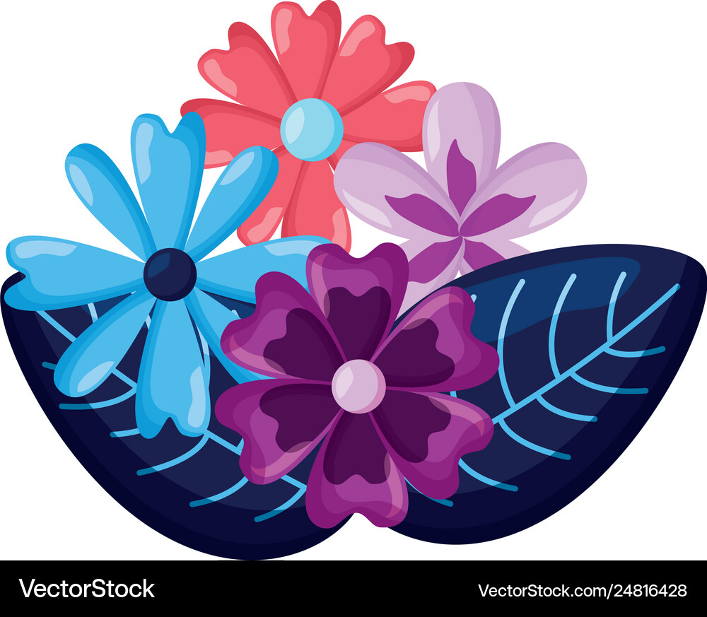 Arrangement floral flowers Royalty Free Vector Image
