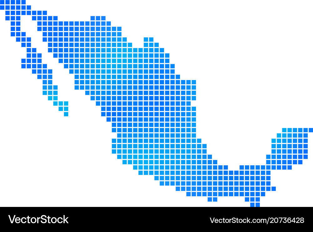 Blue Dotted Mexico Map Royalty Free Vector Image