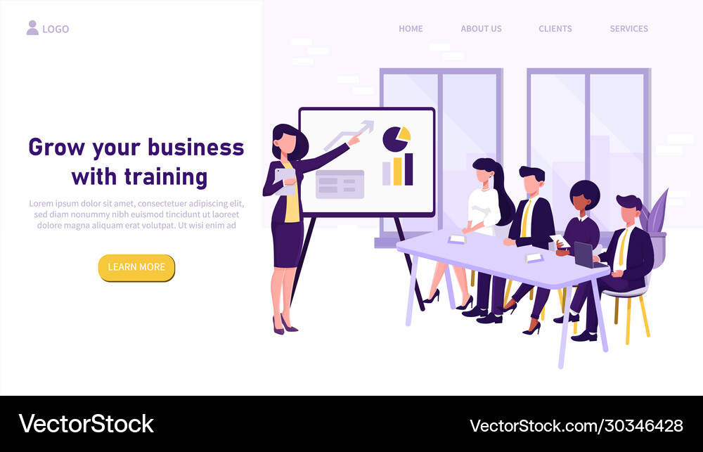 Business training concept and woman teaching class