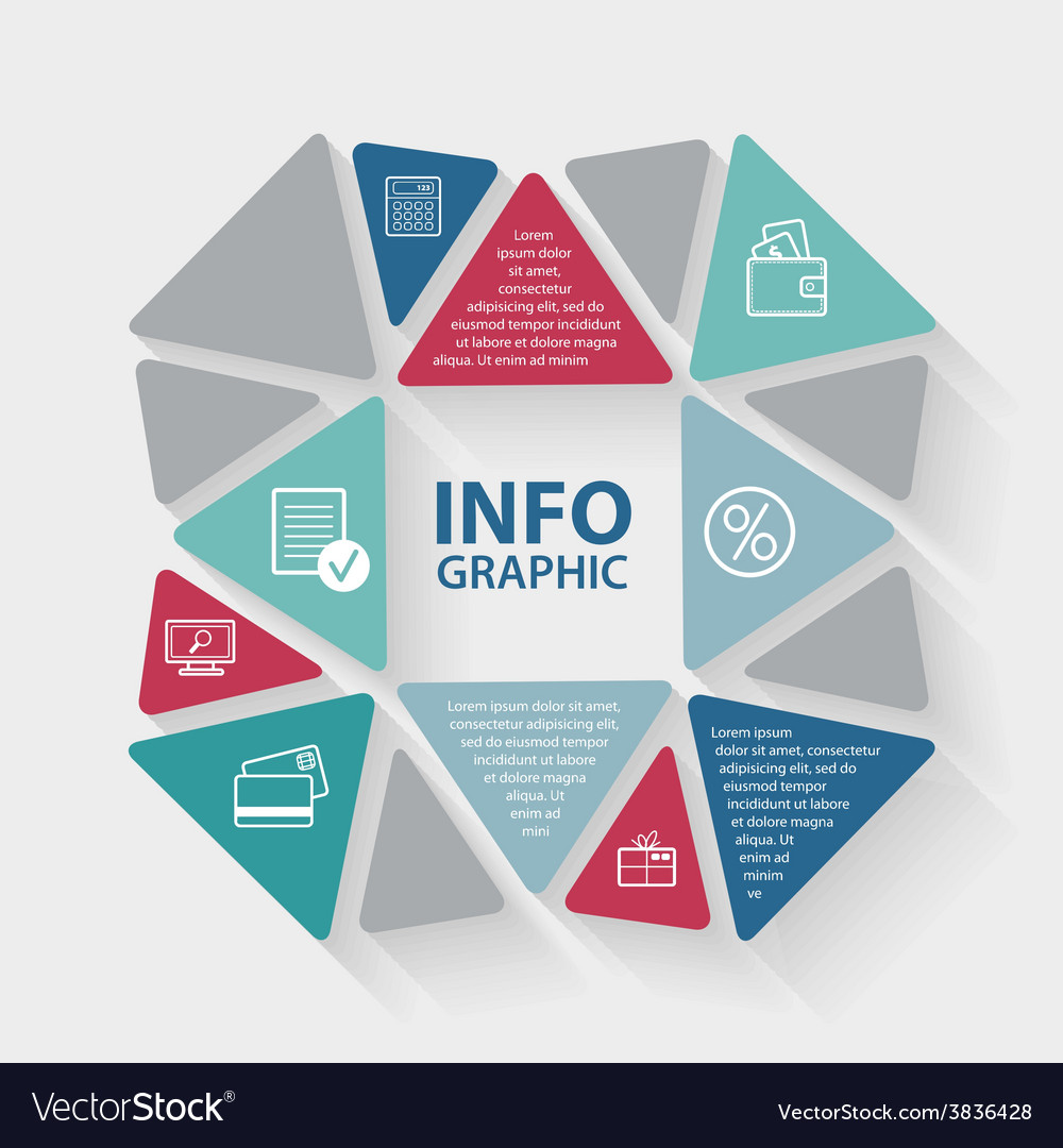 Circle triangle infographic Template for Vector Image Circle triangle infographic Template for Vector Image
