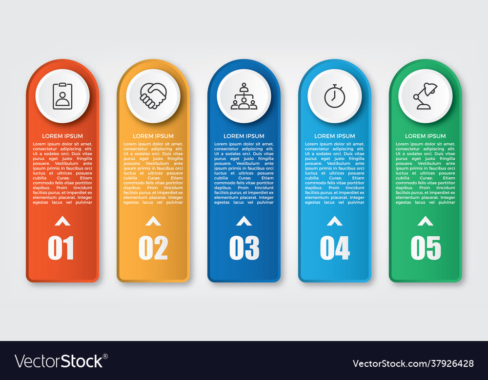 Colorful business data visualization process Vector Image