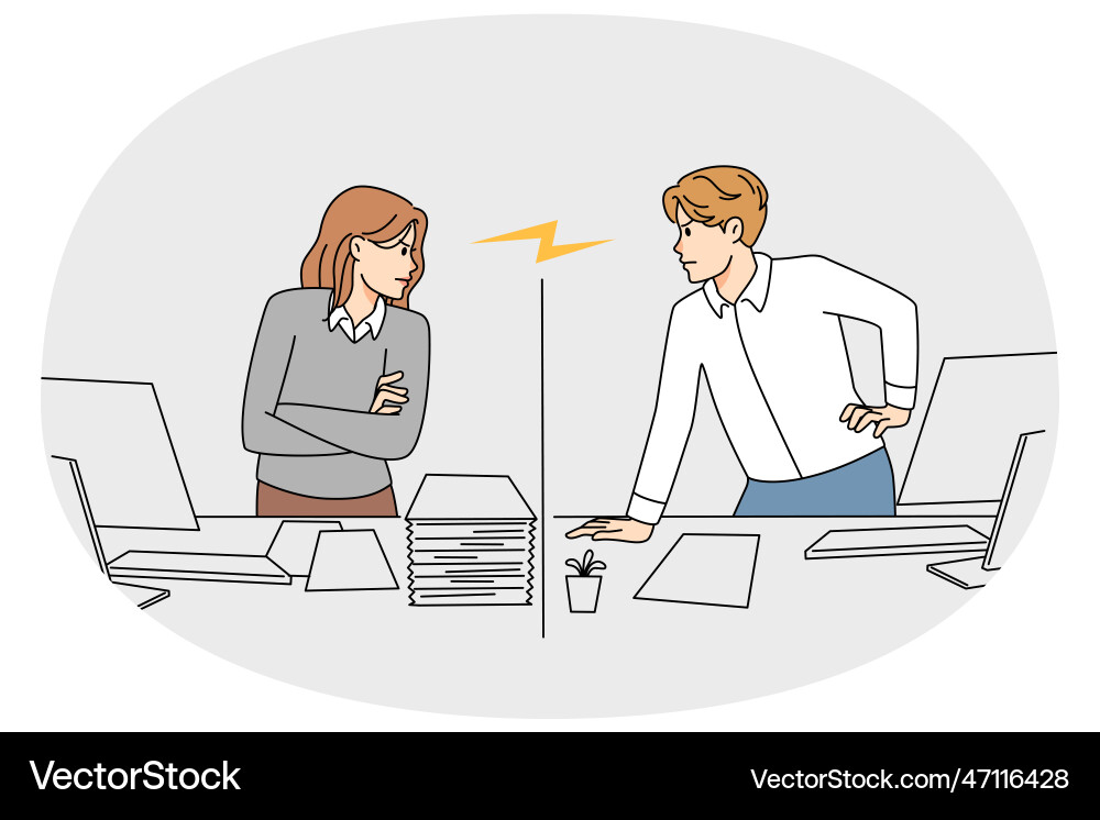Conflict among colleagues in office Royalty Free Vector