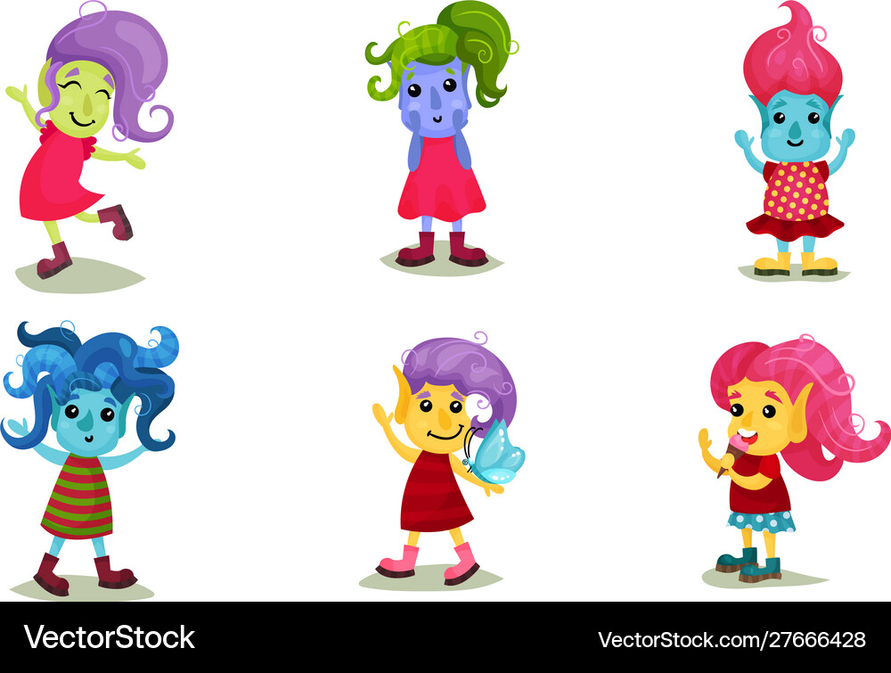 Cute little forest living creatures forest elf Vector Image