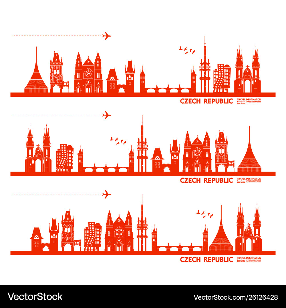 Czech republic travel destination Royalty Free Vector Image