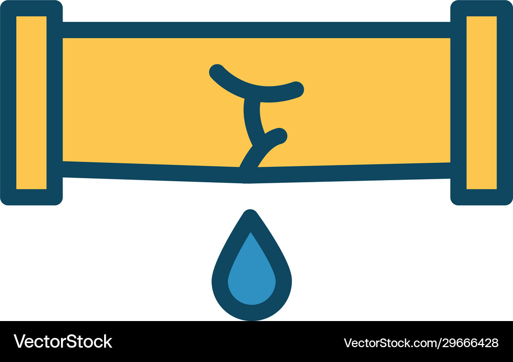 Isolated broken oil pipe with drop line and fill Vector Image