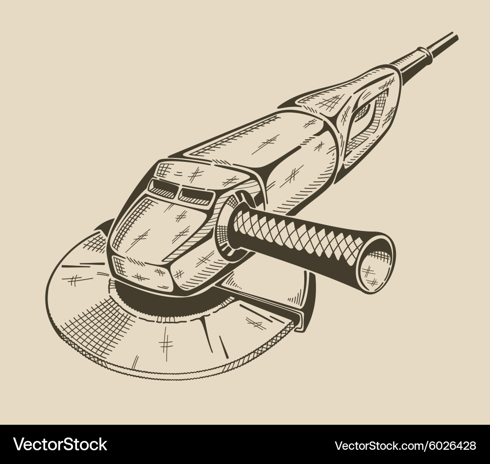 It is monochrome of angle grinder Royalty Free Vector Image