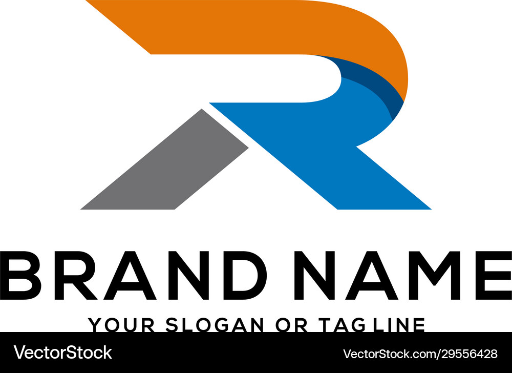 Letter r and home logo design Royalty Free Vector Image