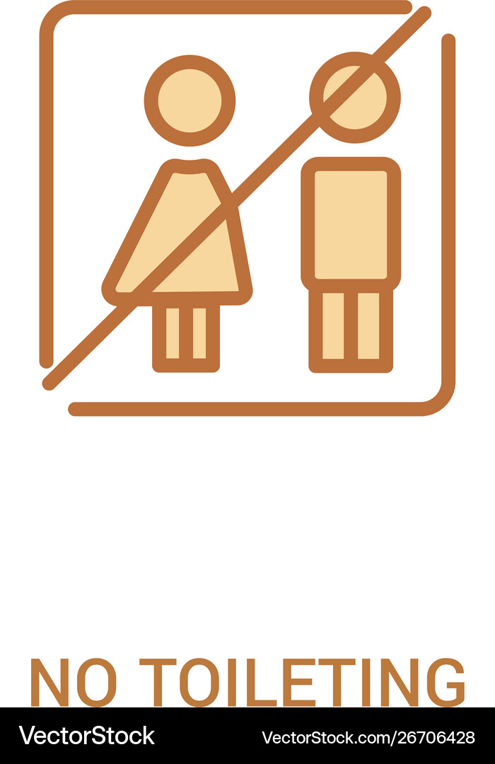 No toileting concept 2 colored icon simple line Vector Image