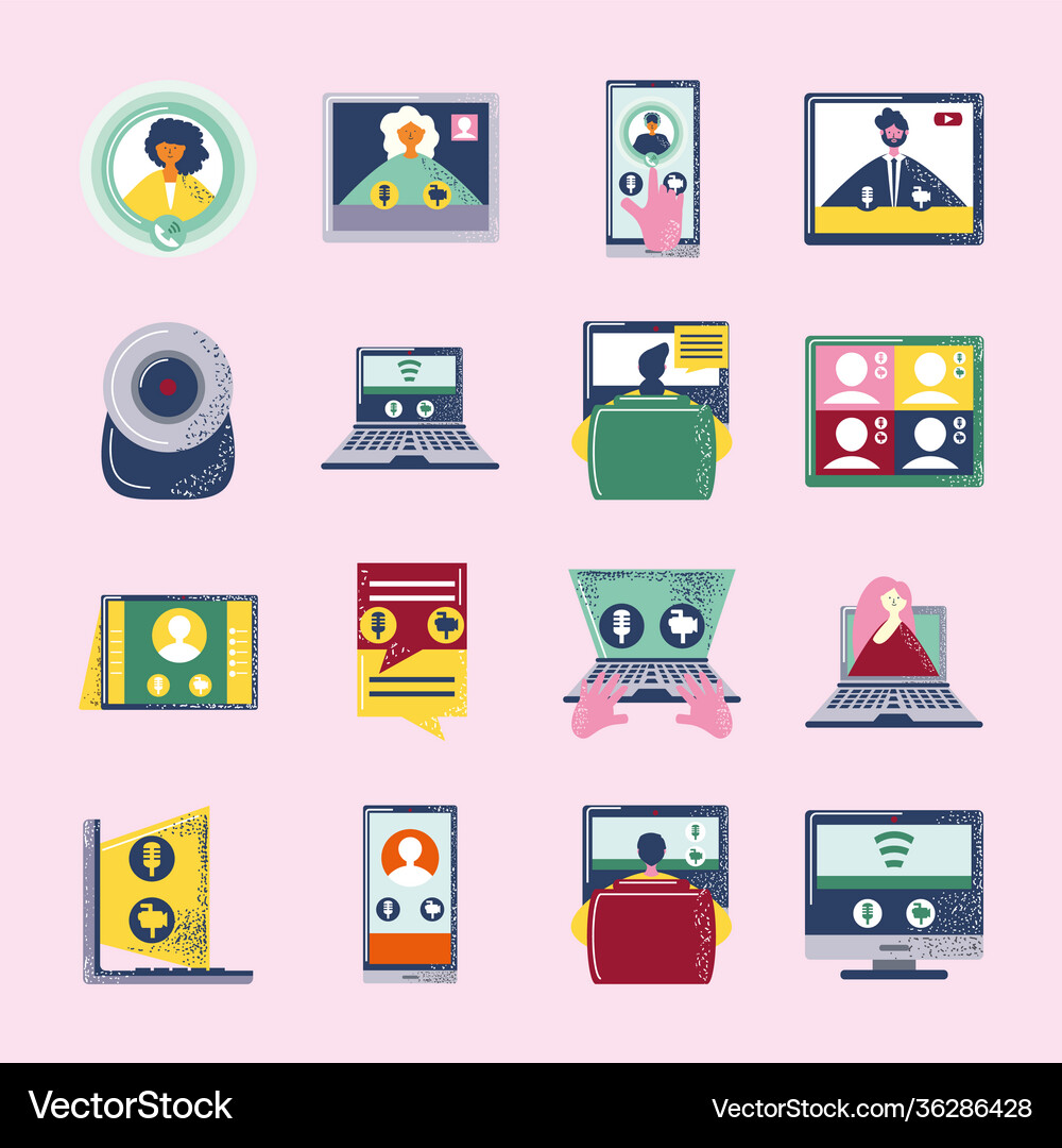 Video conference meeting seminar digital Vector Image