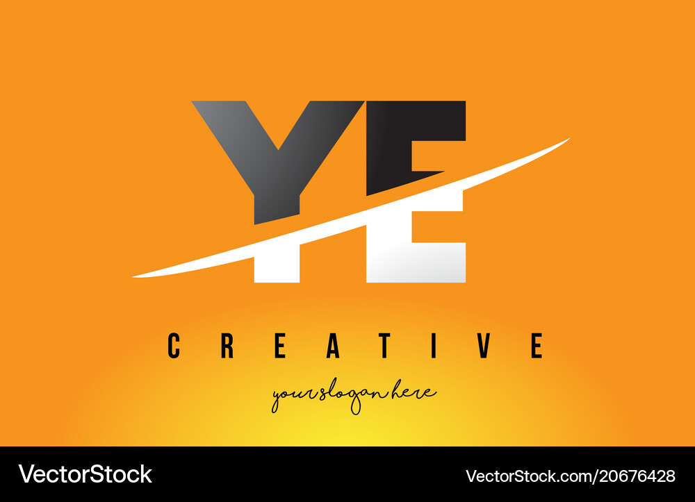 Ye y e letter modern logo design with yellow Vector Image