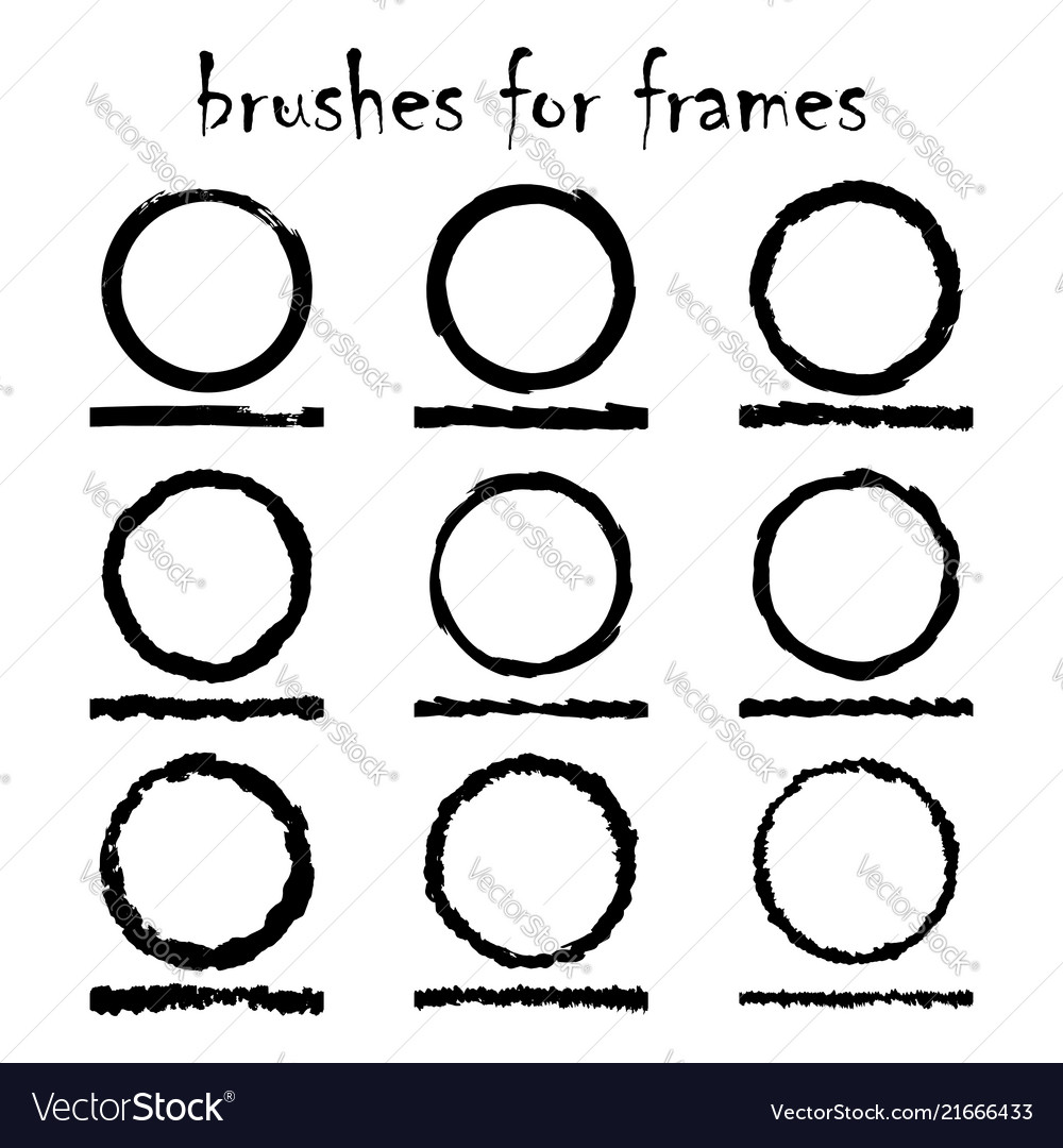 9 texture brushes and frames Royalty Free Vector Image