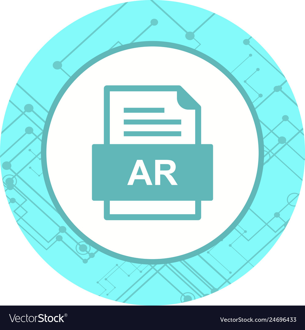 Ar file document icon Royalty Free Vector Image