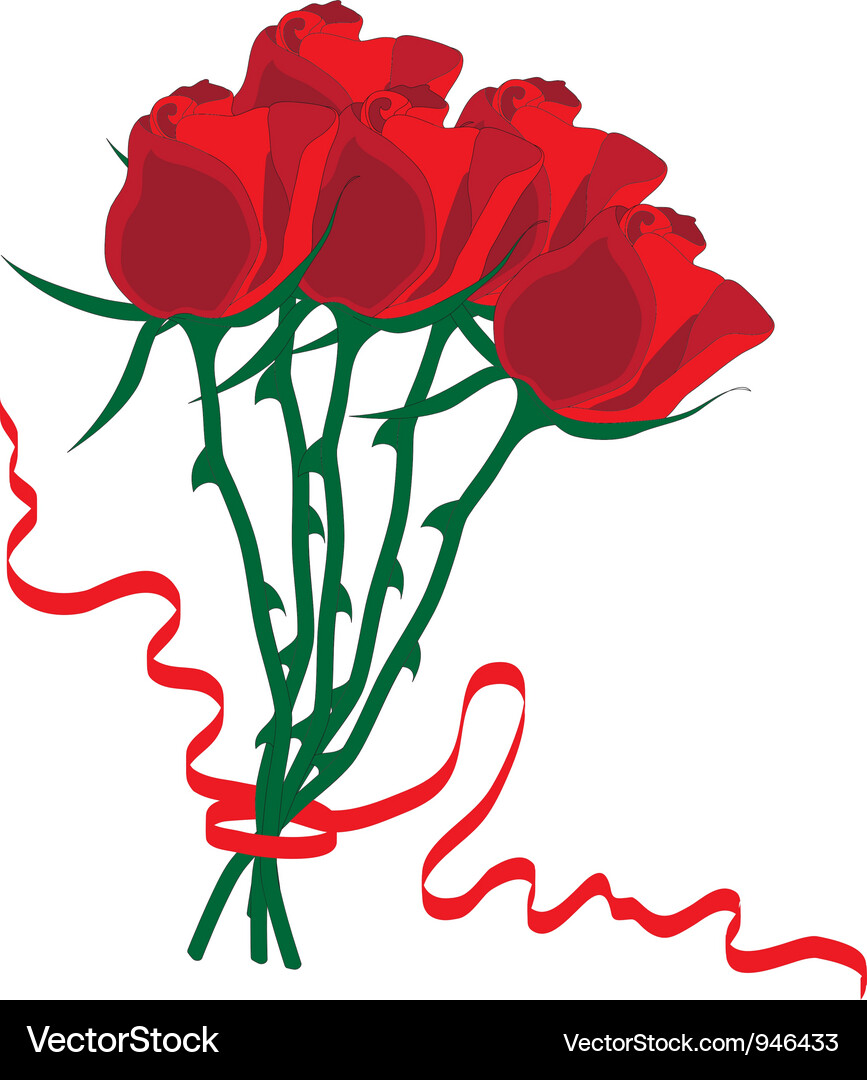 Bouquet of roses Royalty Free Vector Image - VectorStock